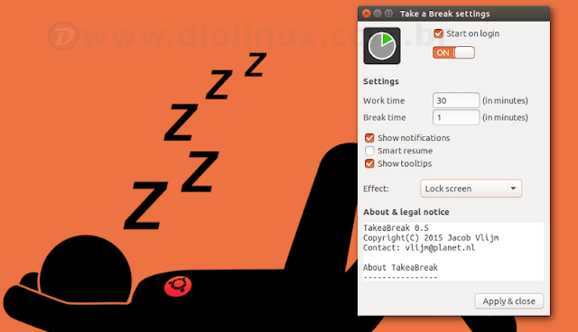 De um tempo do seu trabalho com o "Take a Break" para Ubuntu - Diolinux