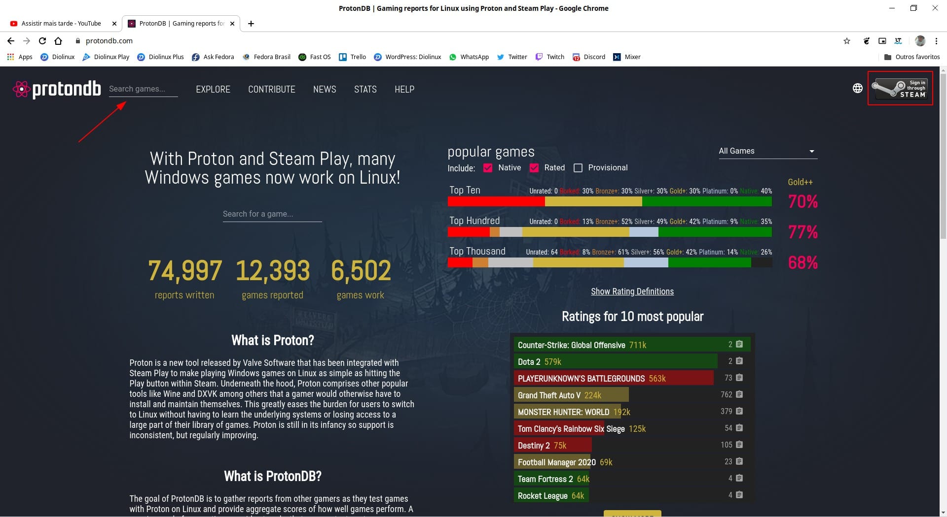 Quer saber se o seu jogo roda no Linux? Conheça o ProtonDB! - Diolinux