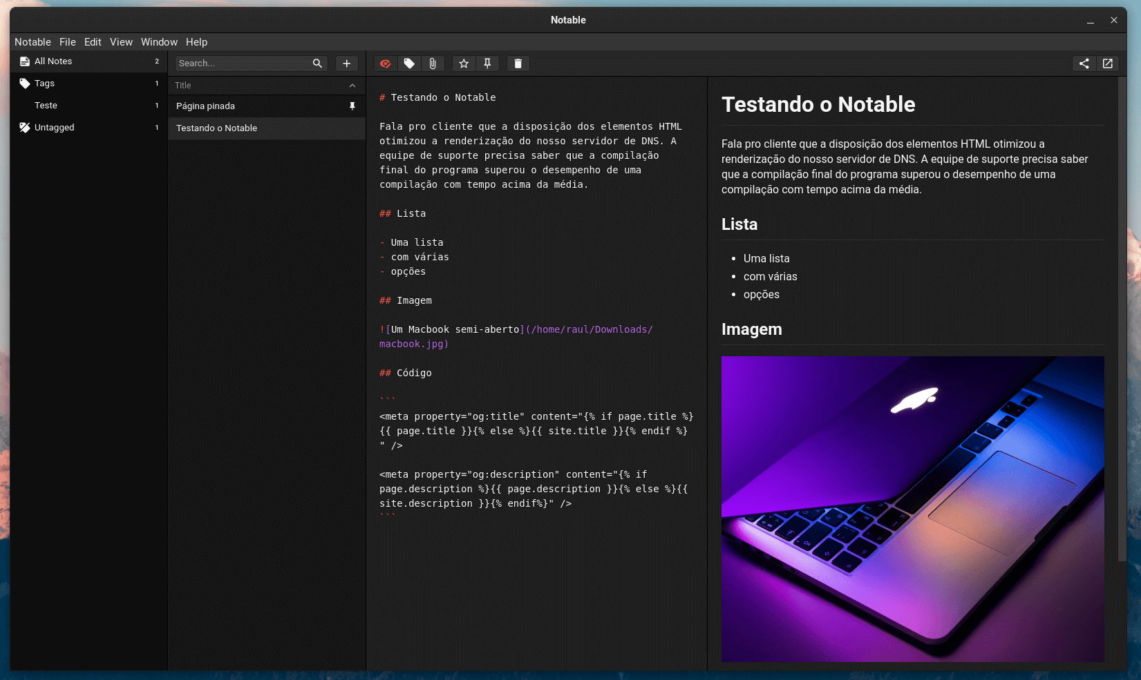 Notable: um editor de markdown rico em funcionalidades - Diolinux