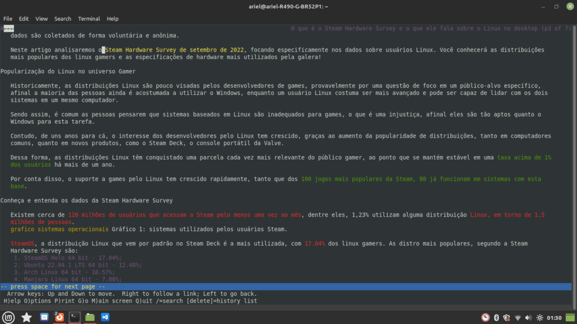 Como pesquisar no Google e navegar na internet pelo terminal no Linux