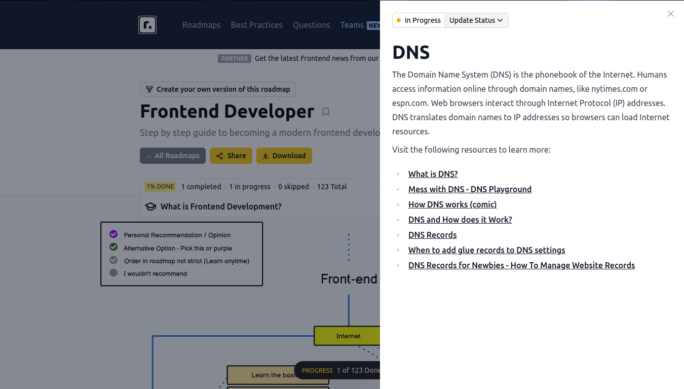 Guia gratuito para aprender programação e tecnologia - Roadmap.sh